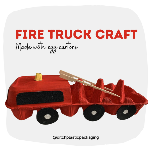 Simple Fire Truck Egg Carton Craft - Ditch Plastic Packaging